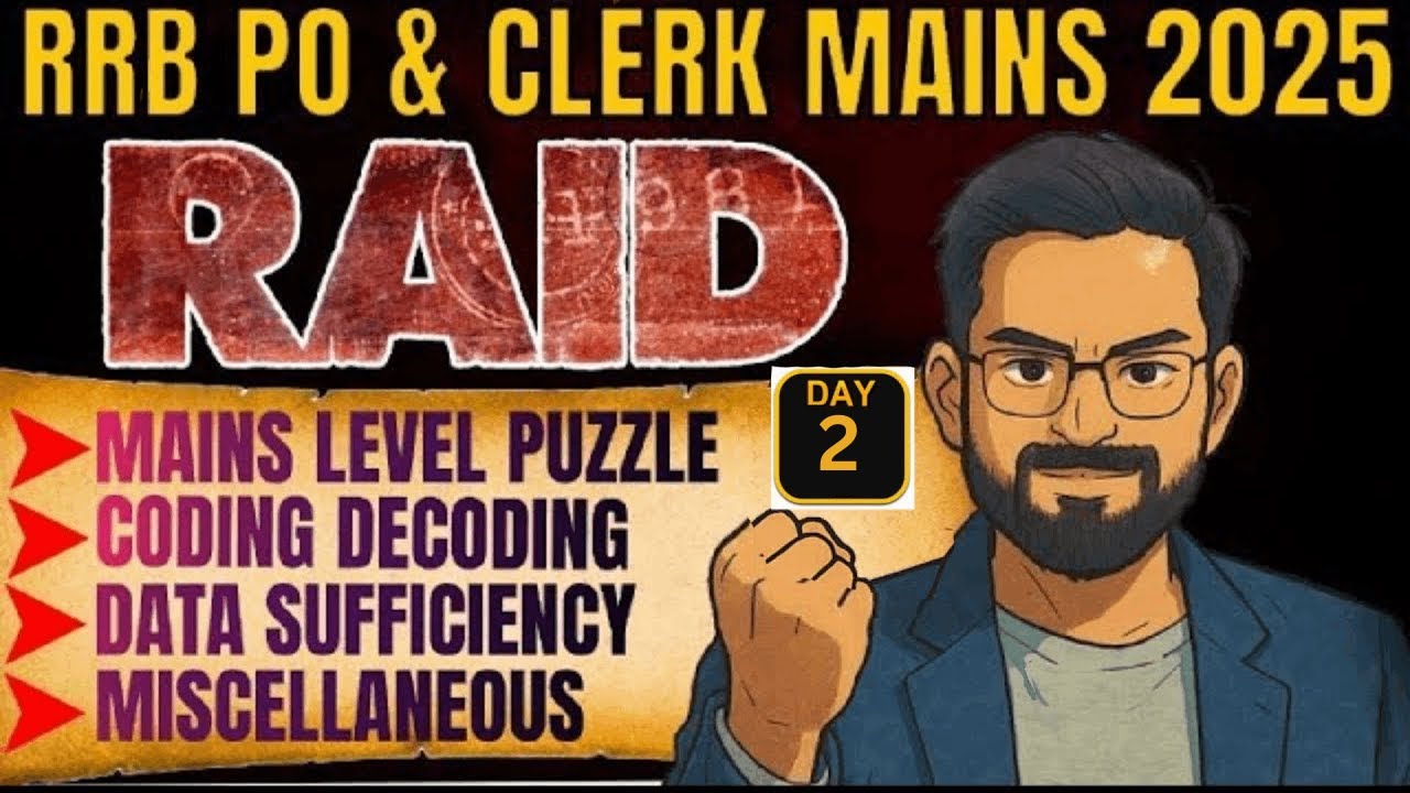 RRB PO & Clerk Mains Reasoning🔥| Puzzle,Coding Decoding,Miscellaneous Data Sufficiency by Sanjay ...