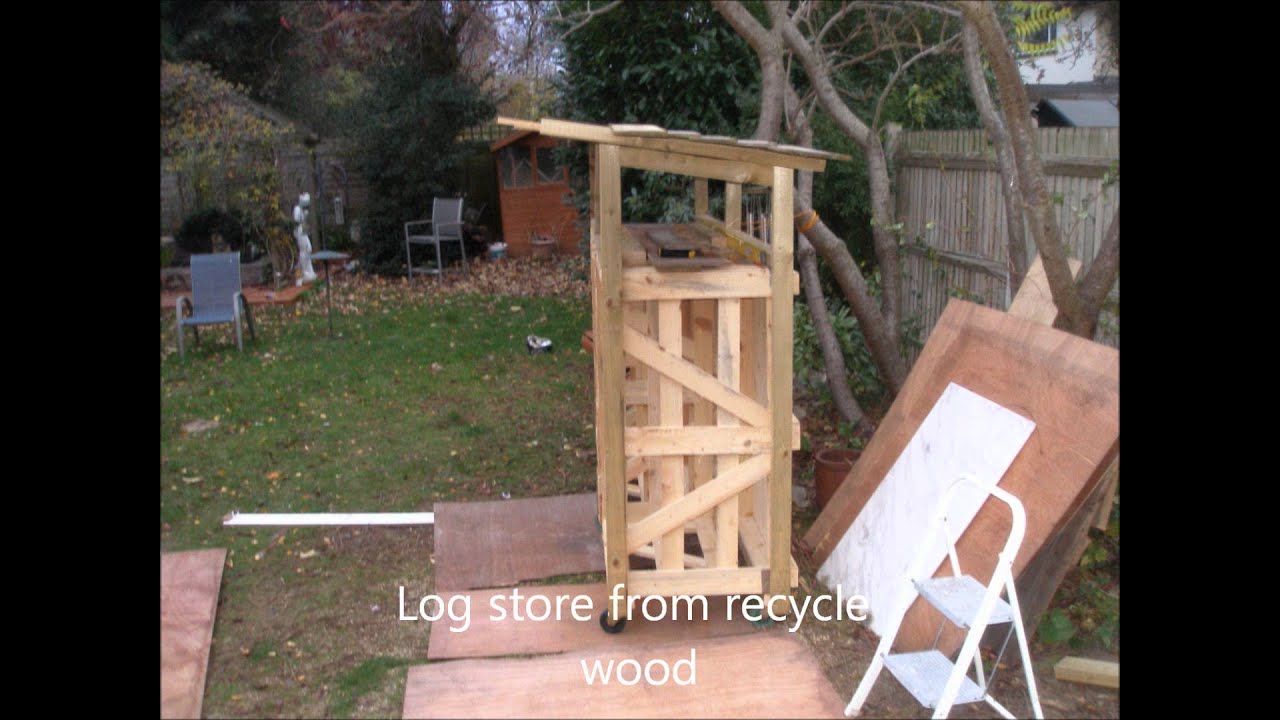 DIY Log store from recycle wood - YouTube
