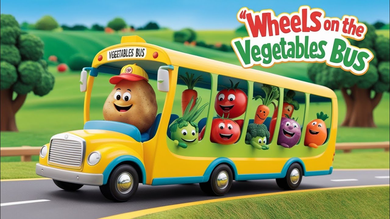 "🚌🚜 Sing Along! 'Wheels on the Vegetable Bus' - Catchy Nursery Rhyme ...