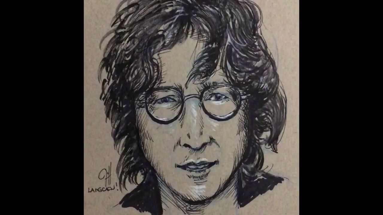 Inspirational Sketches - John Lennon - Quick Sketch - YouTube
