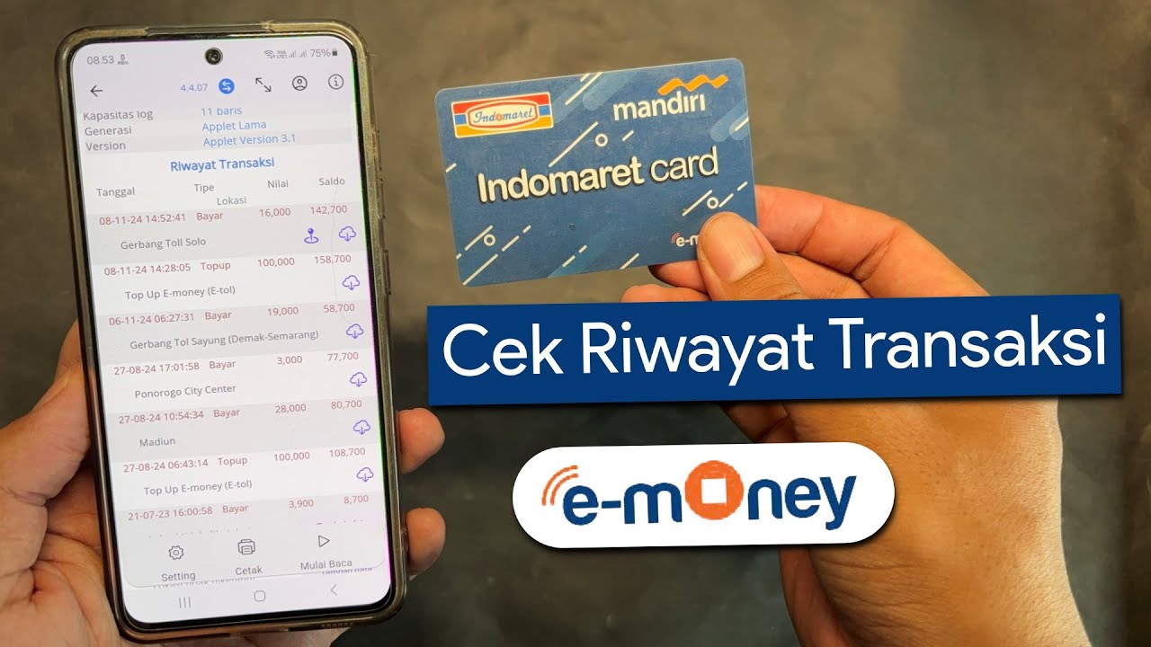 Cara Cek Riwayat Transaksi e-money Melalui Hp - YouTube