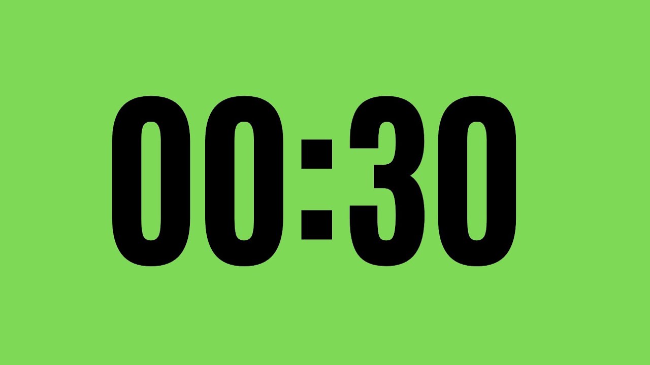 green screen timer - 30s simple black HD - alarm #countup - YouTube