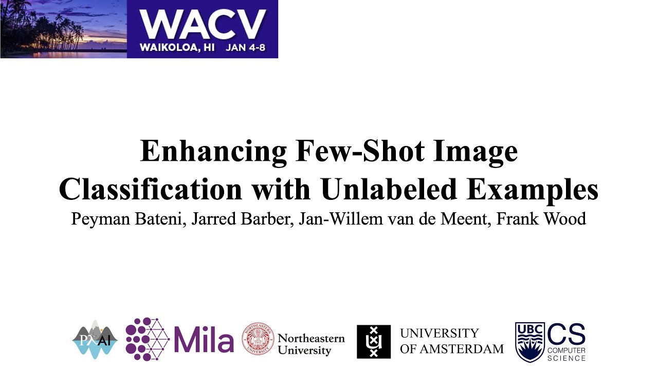 Enhancing Few-Shot Image Classification with Unlabelled Examples - WACV 2022 Algorithm Track ...