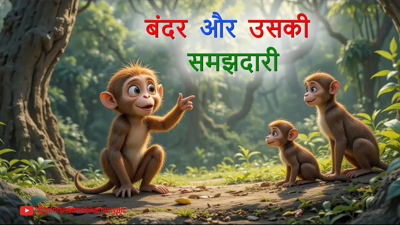 बंदर और उसकी समझदारी | The monkey and his wisdom | Hindi kahaniyan ...