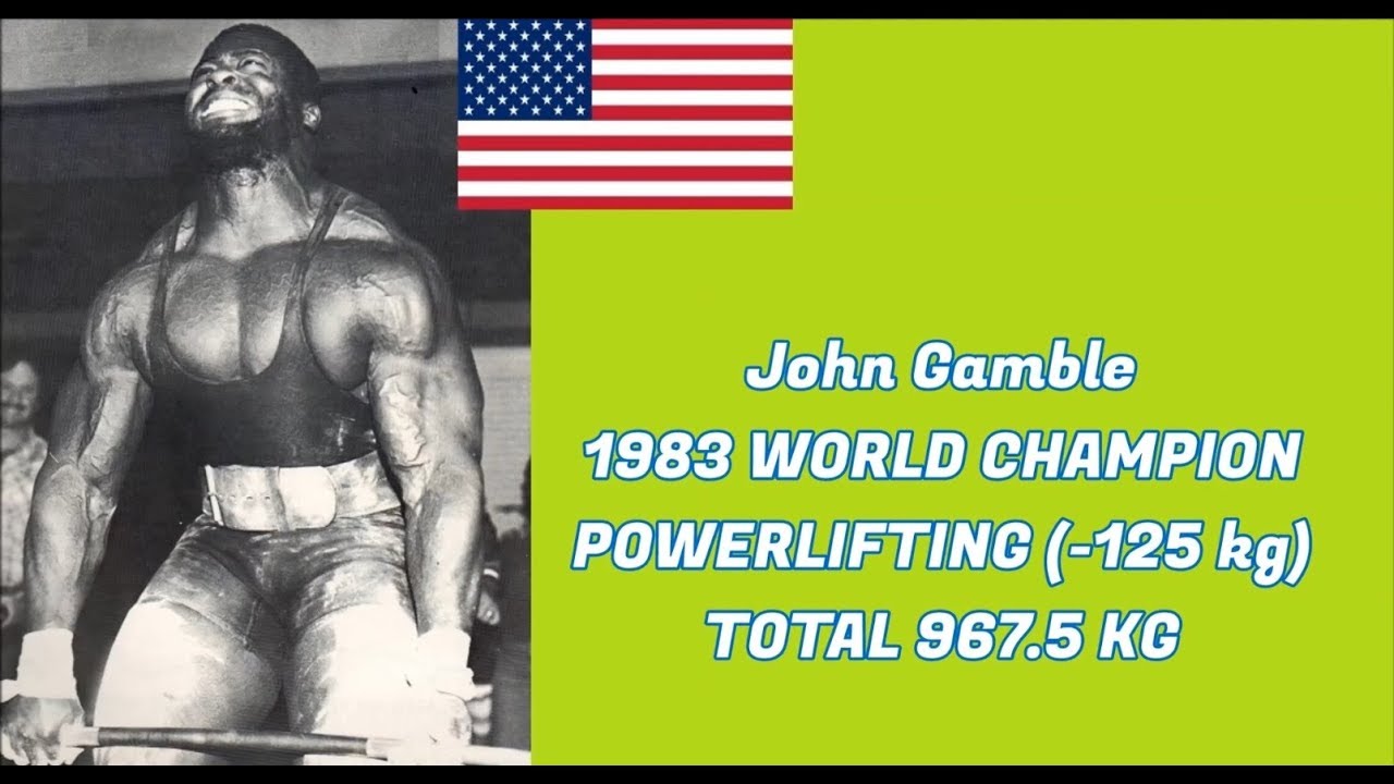 John Gamble 1983 World championship powerlifting (-125 kg )TOTAL 967.5 ...