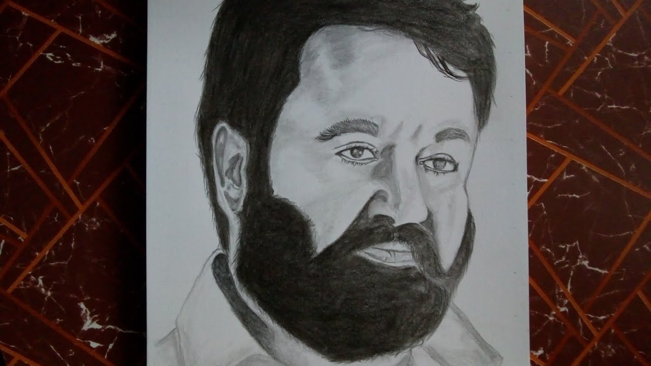 MOHANLAL SPECIAL DRAWING | Mohanlal picture Drawing | How to draw ...
