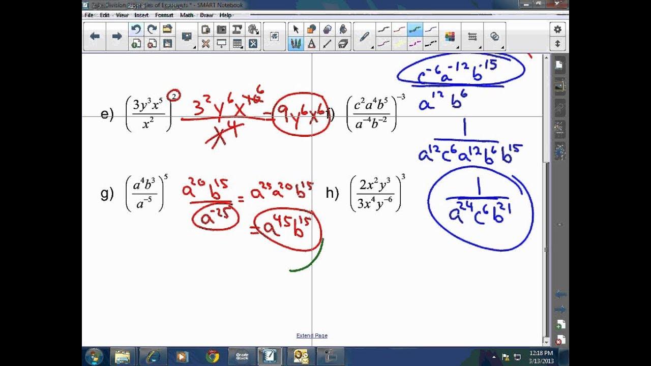 Algebra I: Dividing Powers with the Same Base - YouTube