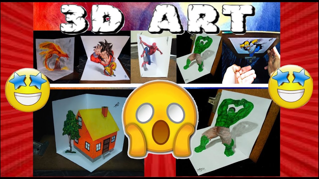 3D ART DESENHOS EM 3D COM VÁRIAS PERSPECTIVAS | 3D DRAWINGS PERSPECTIVE ...