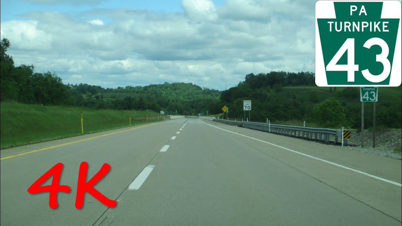⁴ᴷ Mon-Fayette Expressway (PA Turnpike 43 Exits 36 to 54) northbound ...