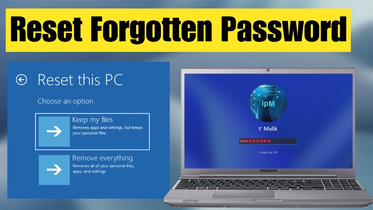 How to reset Windows Forgotten Password ️ Reset this PC and Not Lose ...