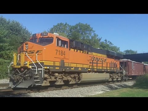 BNSF 7474 Leads Ballast train w/DPU, 9/26/15 - YouTube