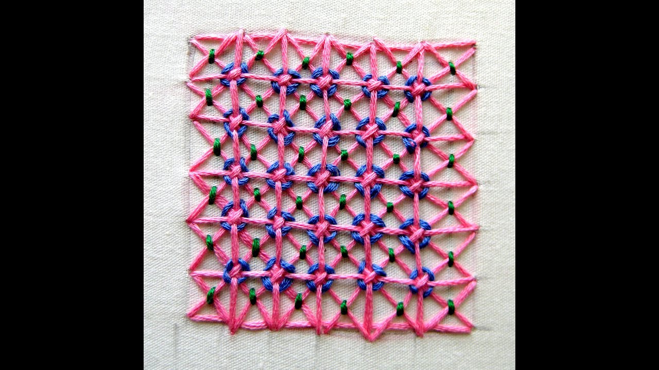 Hand Embroidery : Lattice Filling - YouTube