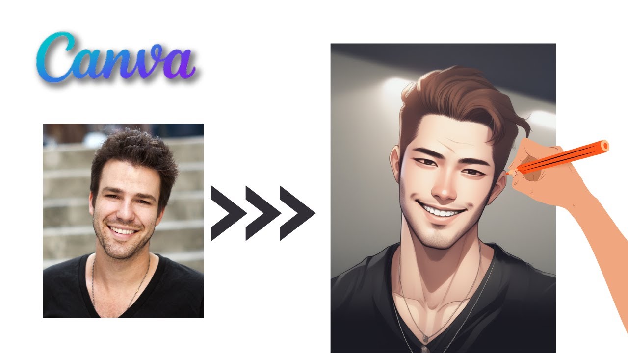 Turn Photo To ANIME Character In Canva Cartoon Effect Tutorial - YouTube