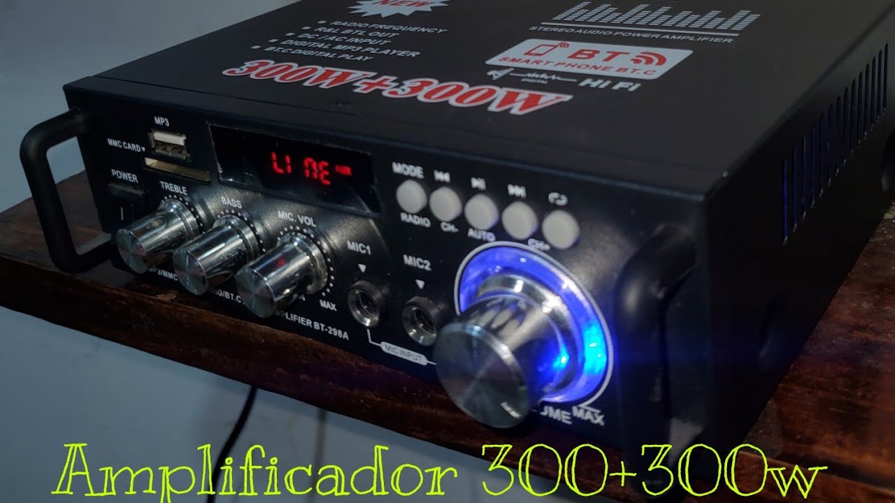 Review mini amplificador de audio Bluetooth 2 canales 300+300w 🔊 - YouTube