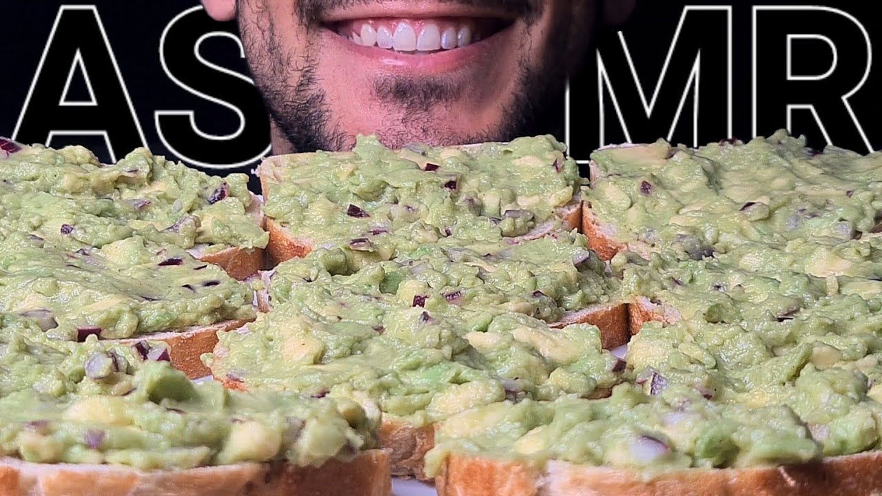 ASMR AVOCADO | GUACAMOLE BREAD (EATING SOUNDS) NO TALKING MUKBANG - YouTube