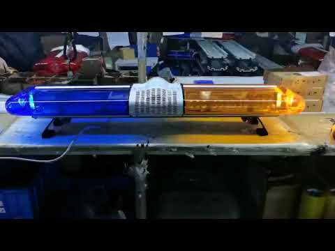 cd120 yellow and blue police warning light bar - YouTube