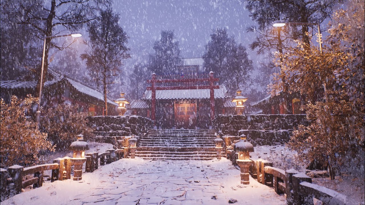 I want to see snow falling | The sound of snow falling and birds ...