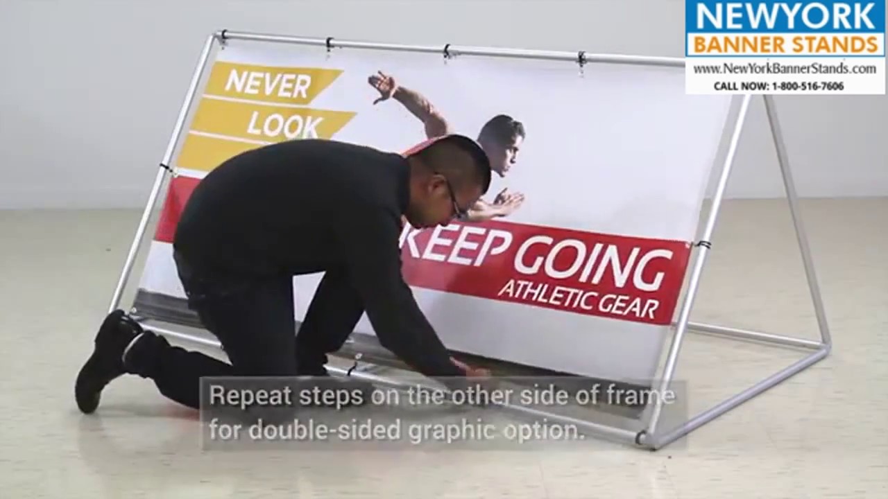 Foundation Outdoor Banner Stand Setup (800-516-7606) - YouTube