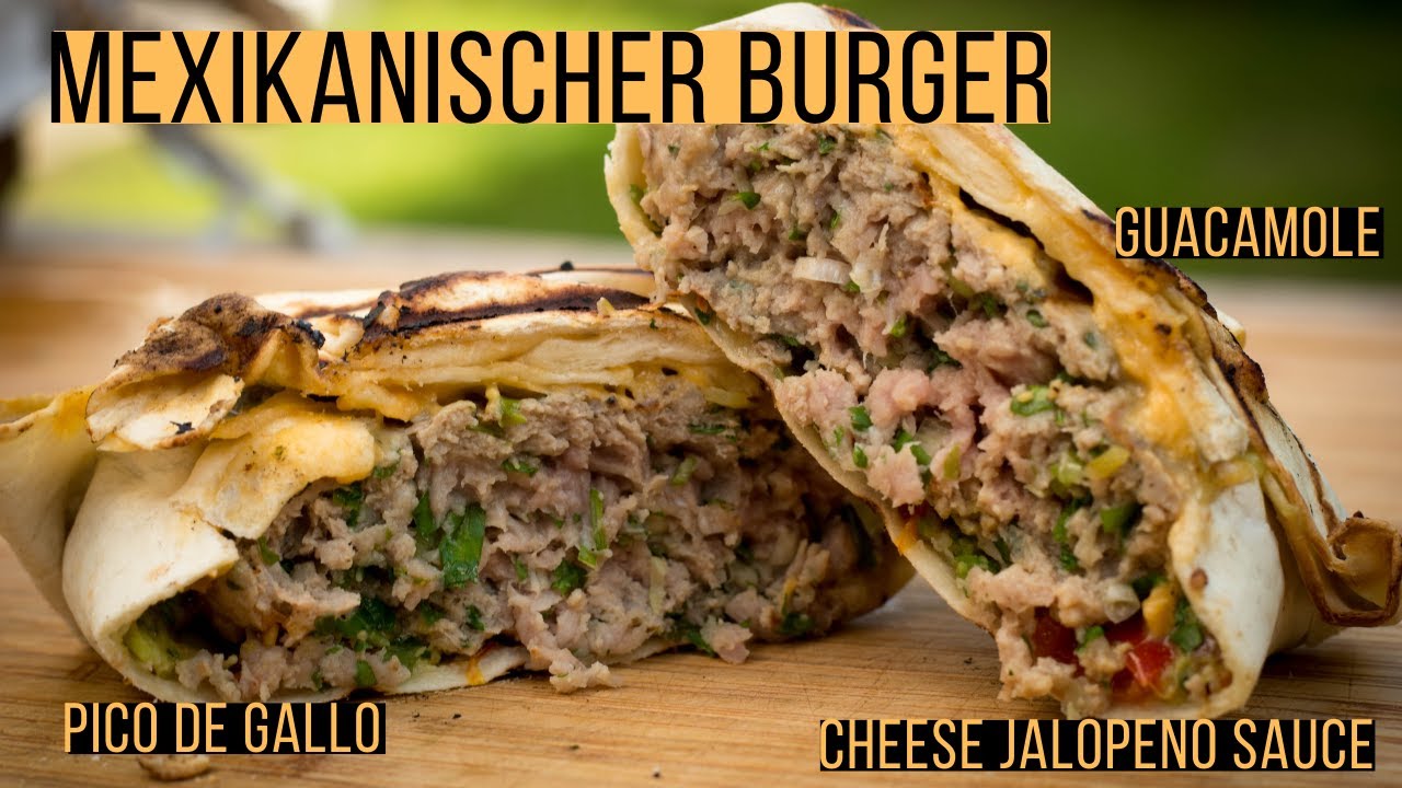 Mexikanischer Burger Guacamole Pico De Gallo & Cheese Jalapeno Sauce By ...