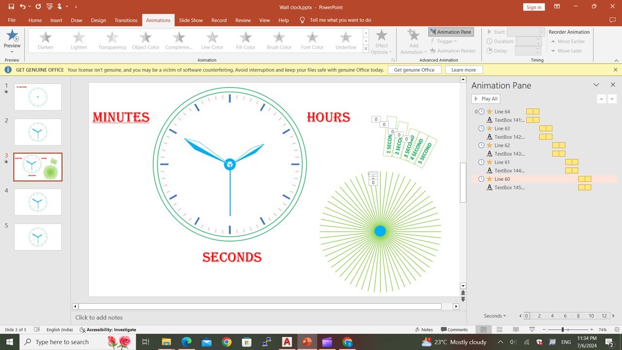 Clock Animation through ppt - YouTube