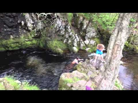 linhope spout waterfall jump - YouTube