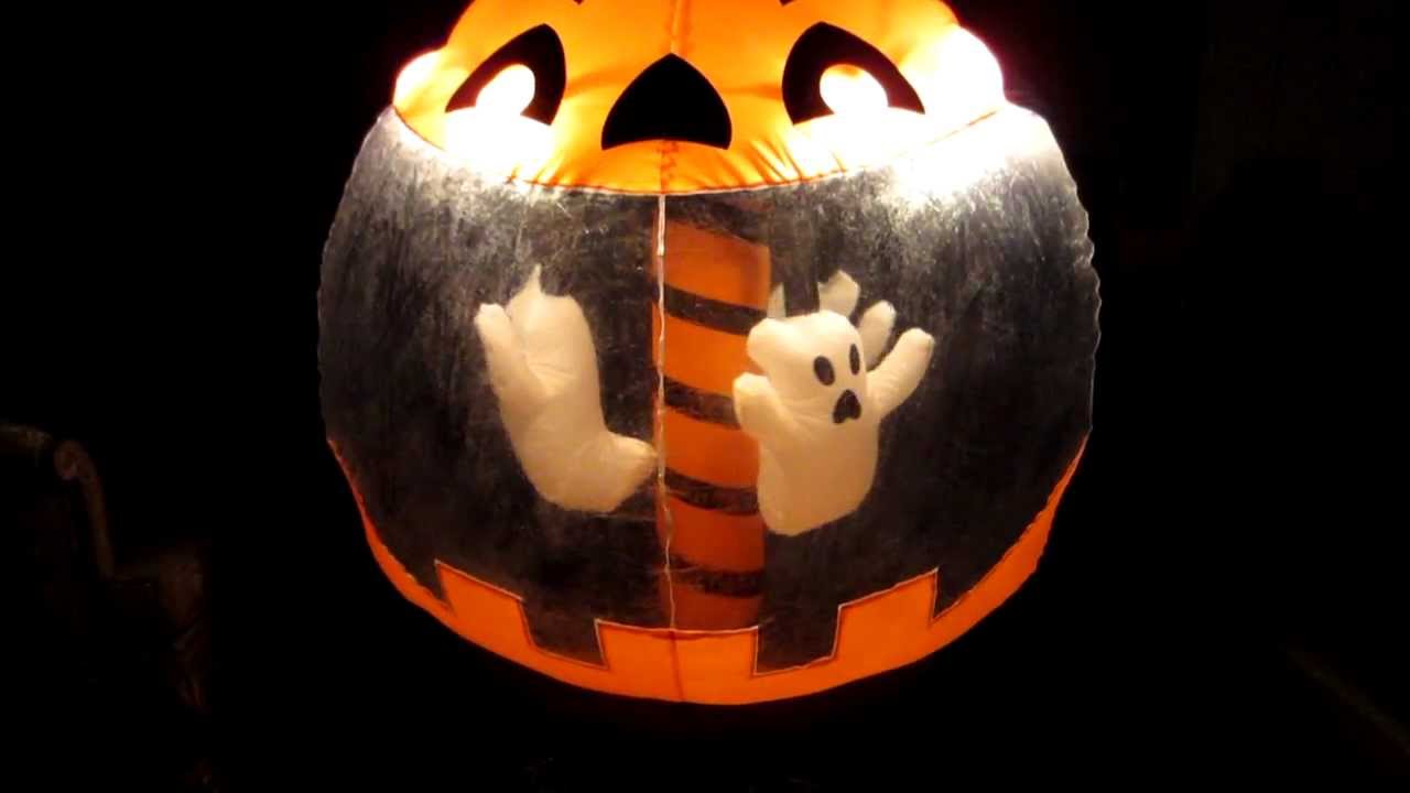 Giant Jack-O-Lantern Halloween Inflatable w/ Rotating Ghost Carousel ...