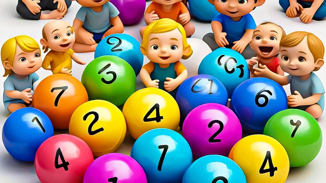 Learn Colors & Numbers | Counting 1 to 100 with Color Balls | ABC Songs ...