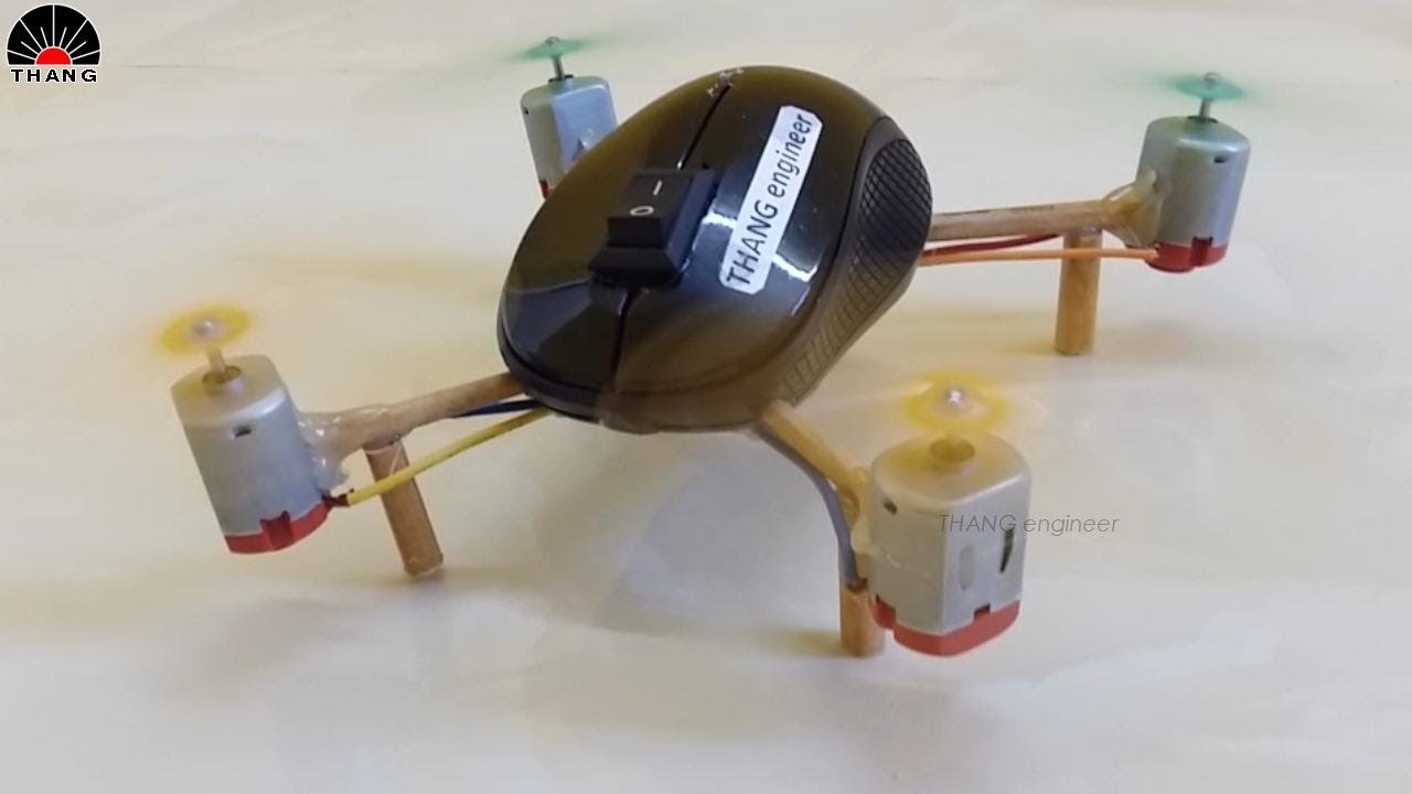 How to make Drone Helicopter at home | Computer Mouse Drone Helicopter ...