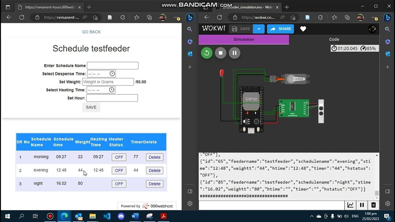 Pet feeder simulation using ESP32 on WOKWI - YouTube