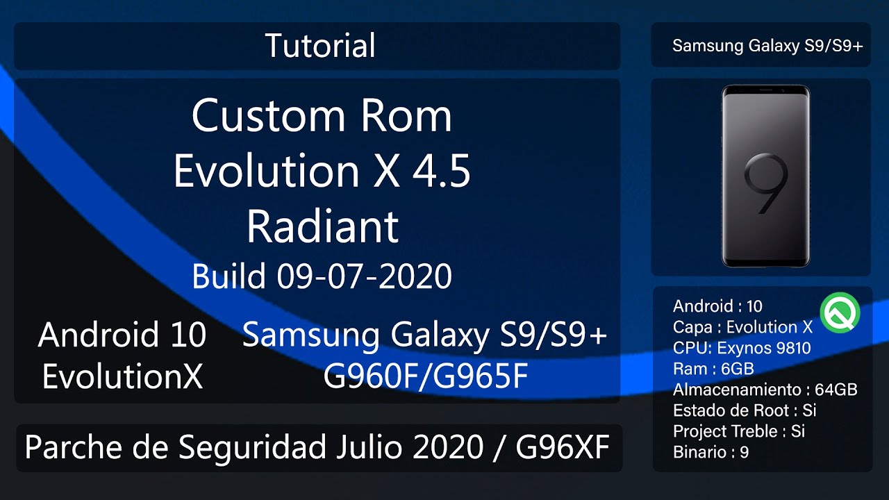 Evolution X V4.5 Radiant - Android 10 - Samsung Galaxy S9/S9+ Exynos - YouTube