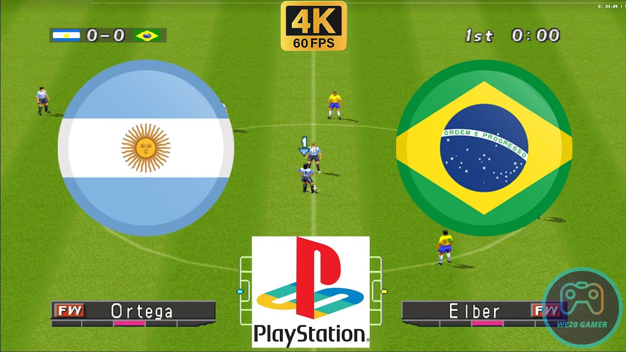 Winning Eleven 2000 - Argentina vs Brazil - Duckstation PS1 on PC Full ...