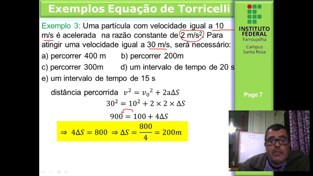 Eq Torricelli e exercícios parte 1 - YouTube