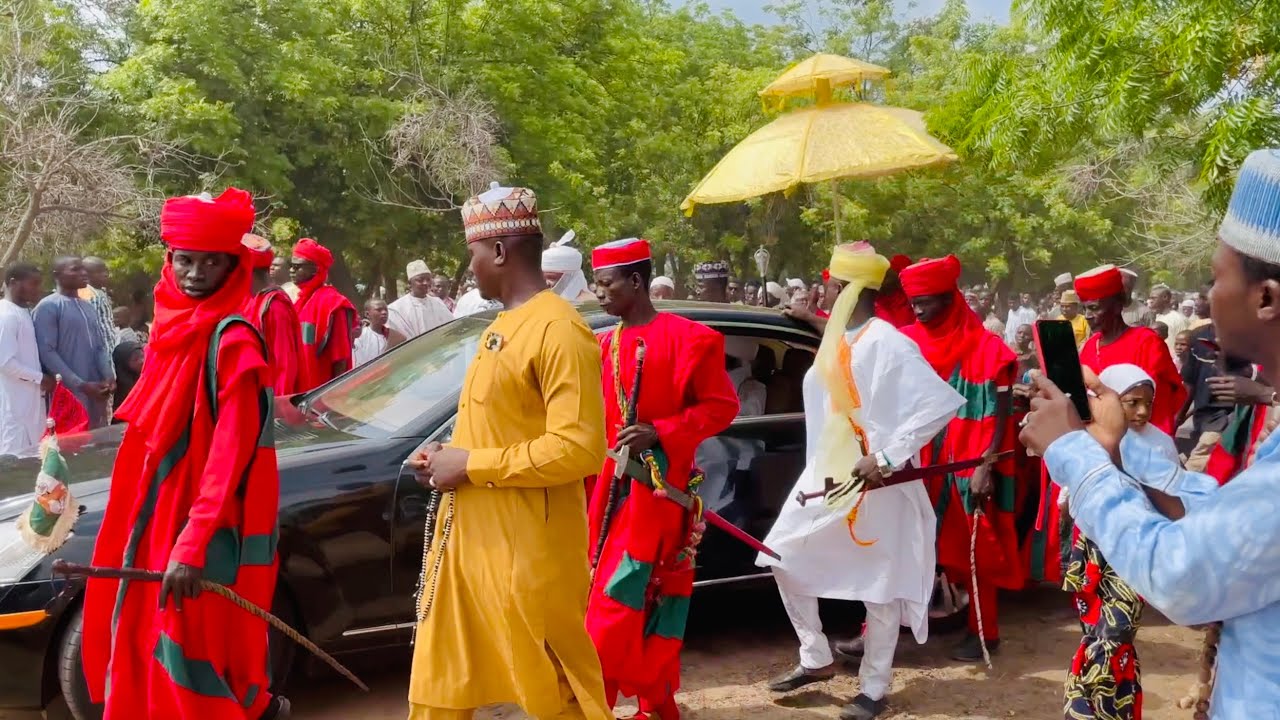The Emir Etsu Of patigi and community Going for Eid Prayer On Sallah ...
