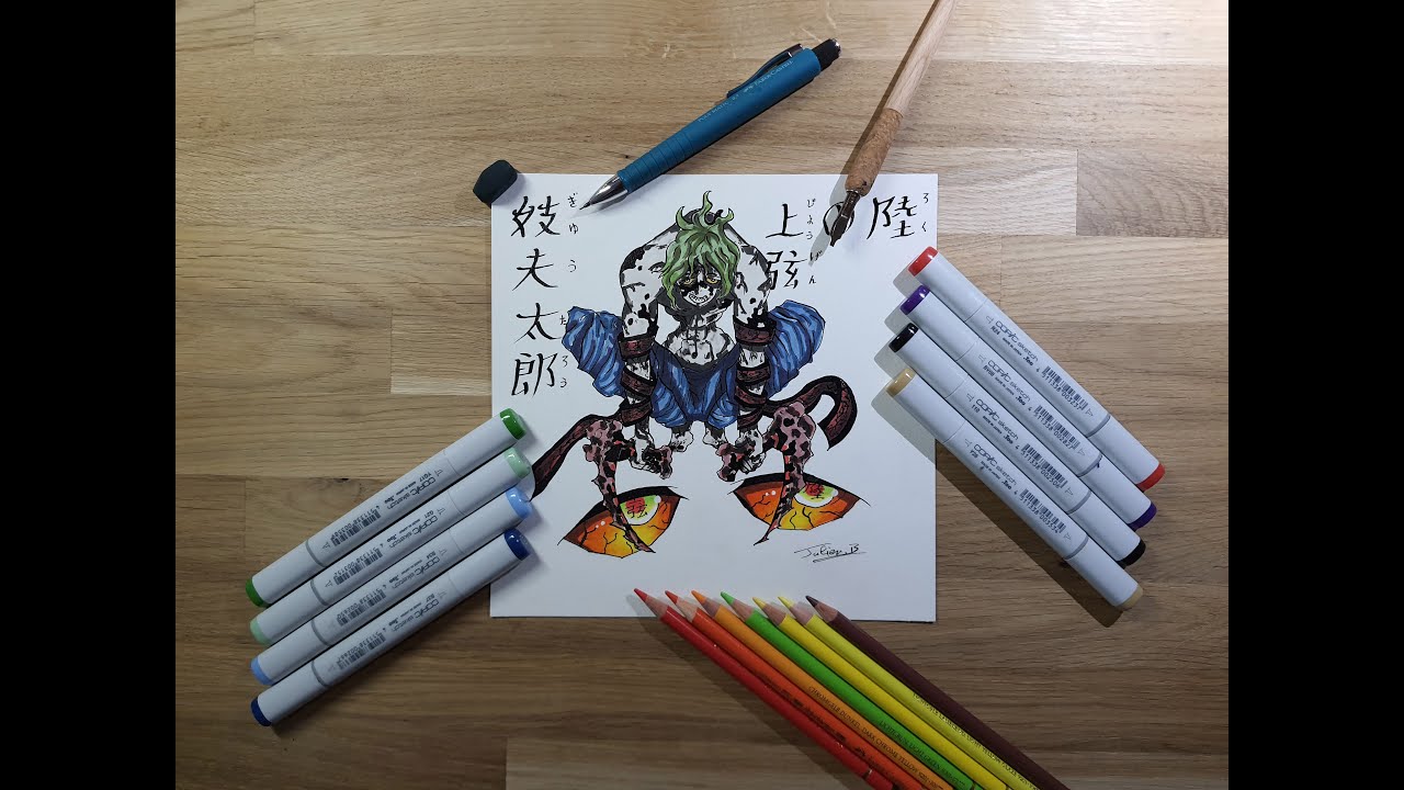 speed drawing gyûtarô (kimetsu no yaiba) - YouTube