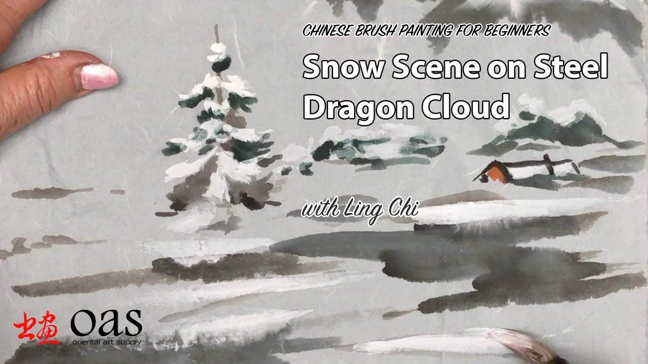 Snow Scene Chinese Landscape on New Steel Dragon Cloud Paper - YouTube