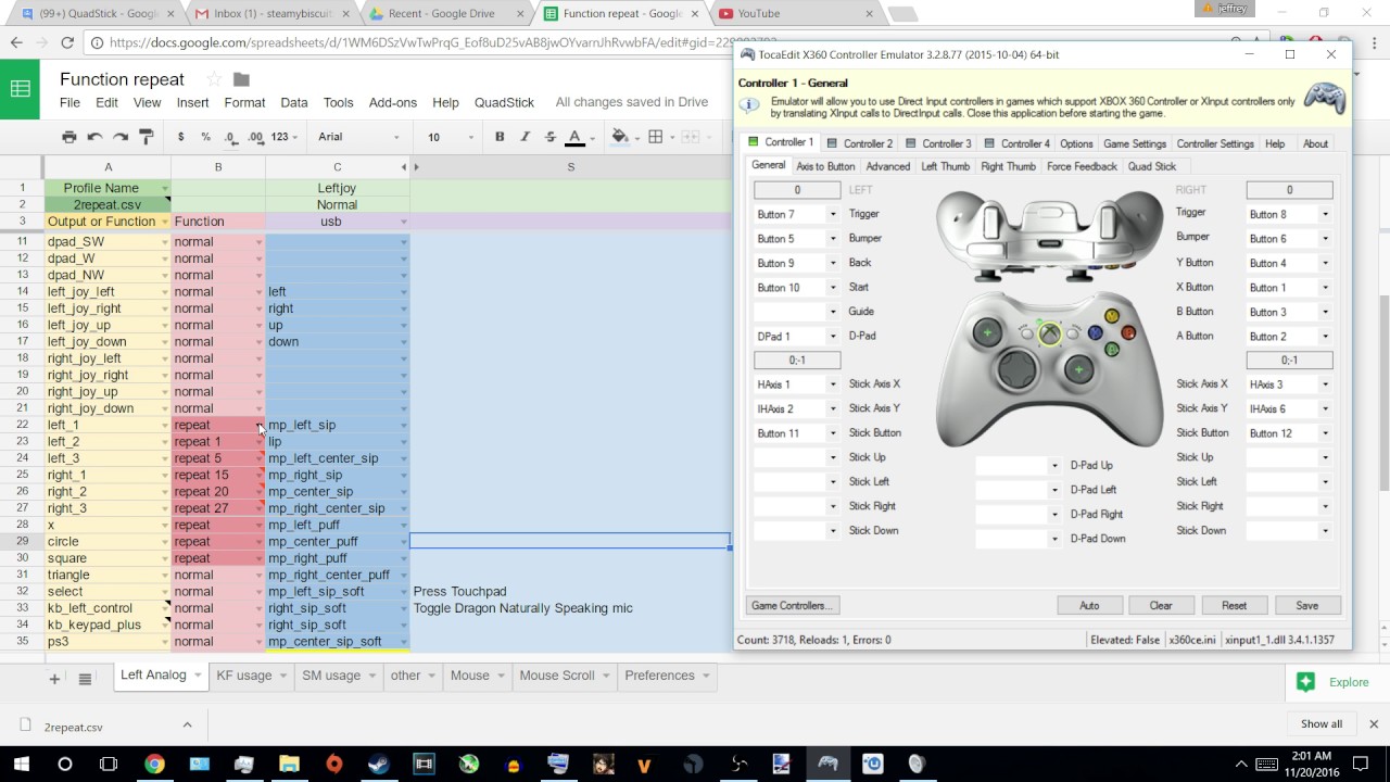 Quadstick Repeat Function #3 - YouTube