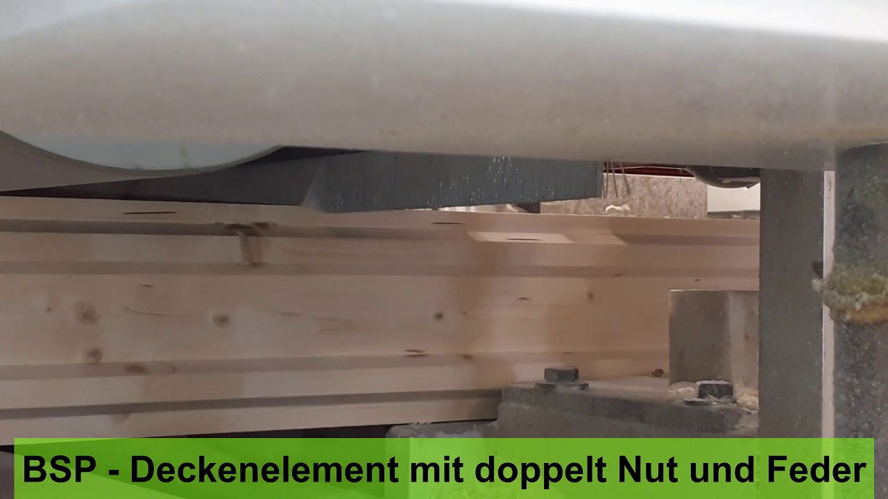 Brettstapeldecke (BSH) aus Fichte mit Nut und Feder - YouTube