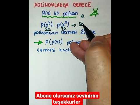 Polinomlarda Derece Önemli 🔥💯☑️