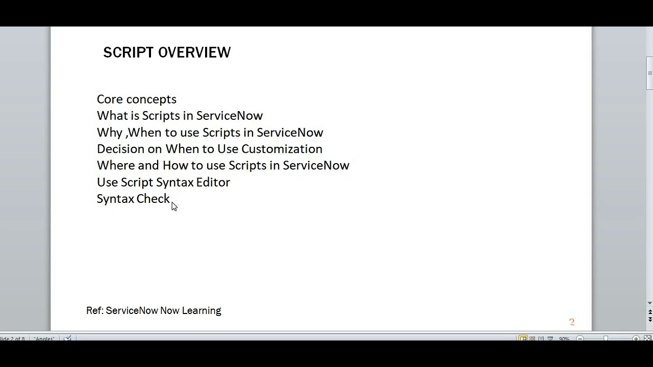 ServiceNow CAD Certification - Script Syntax editor - YouTube