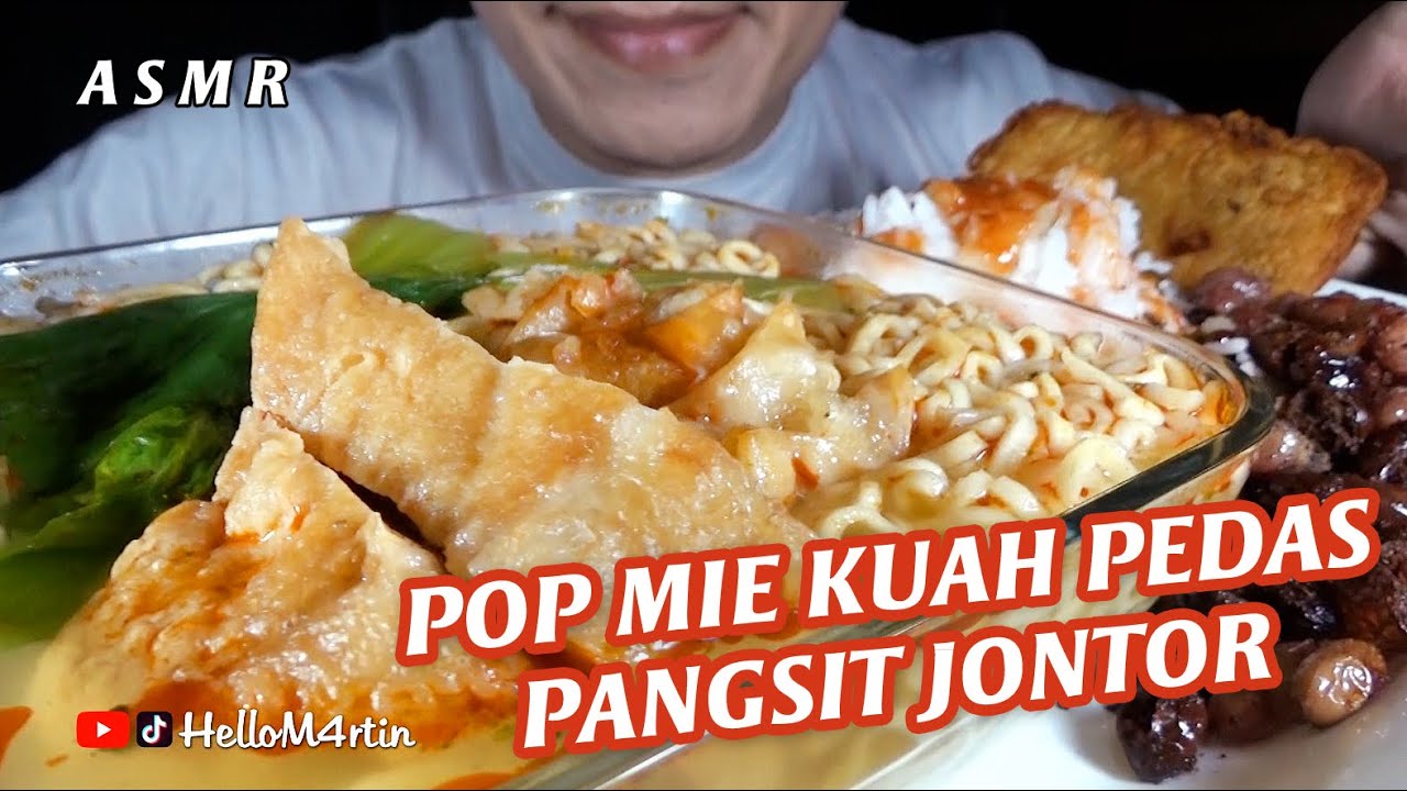 ASMR POP MIE KUAH PEDAS PANGSIT JONTOR (whisper) - YouTube