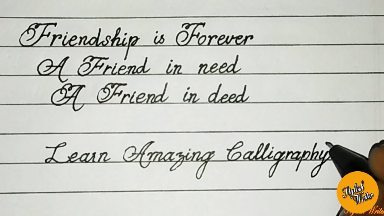 How to write neat and fair handwriting | Calligraphy handwriting - YouTube