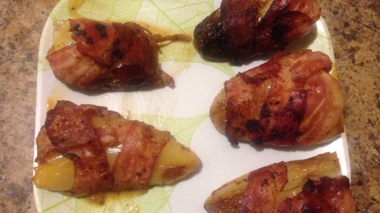 CHILES GUERITOS RELLENOS DE CAMARON Y ENVUELTOS CON TOCINO - YouTube