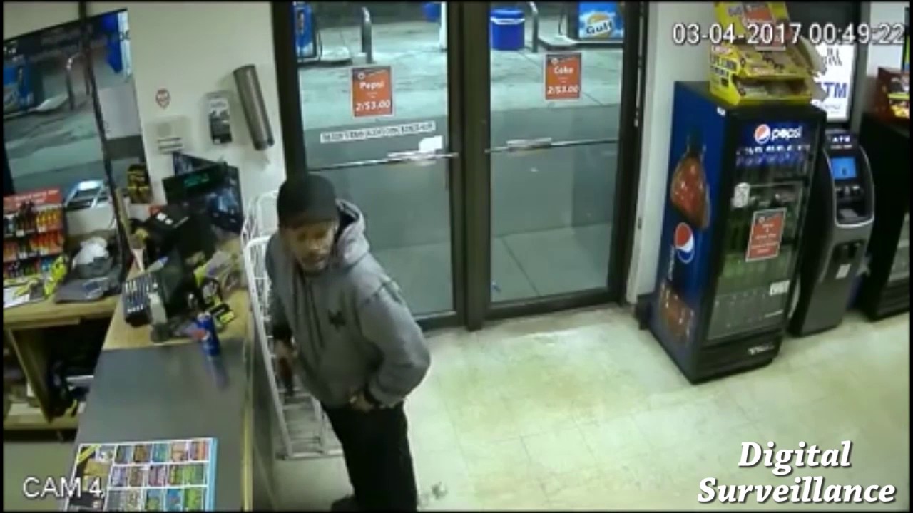 Robbed at gunpoint store security camera caught - Surveillance video of gas station robbery ...