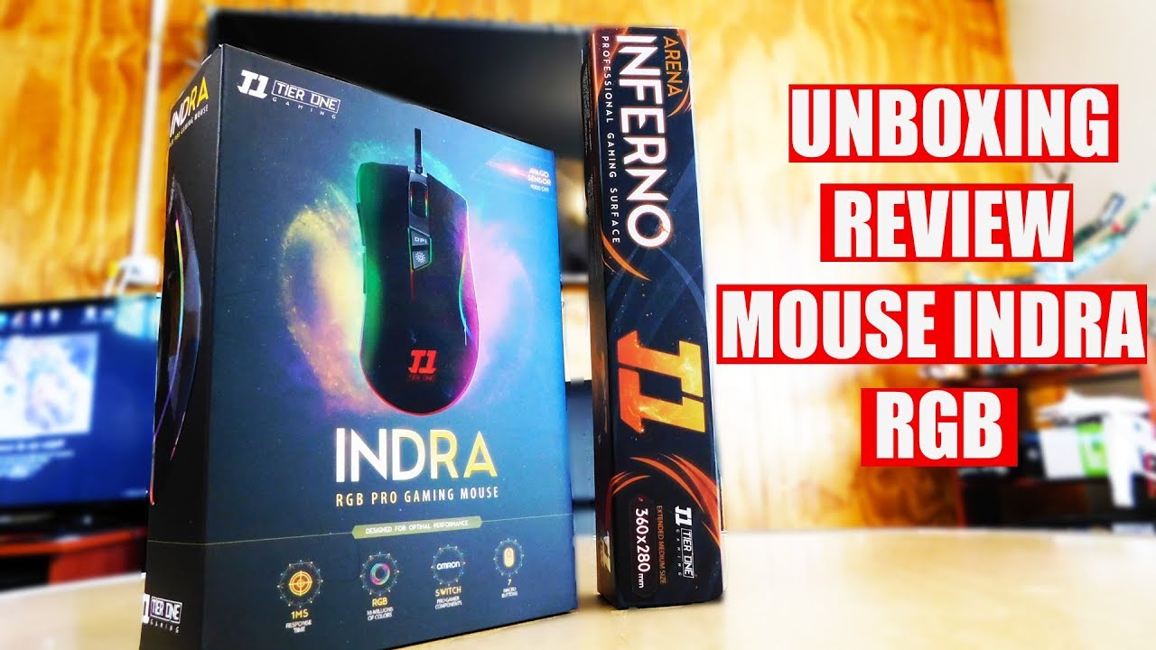 Unboxing + Review Tier one Mouse Indra RGB + Mouse Pad ARENA INFERNO ...