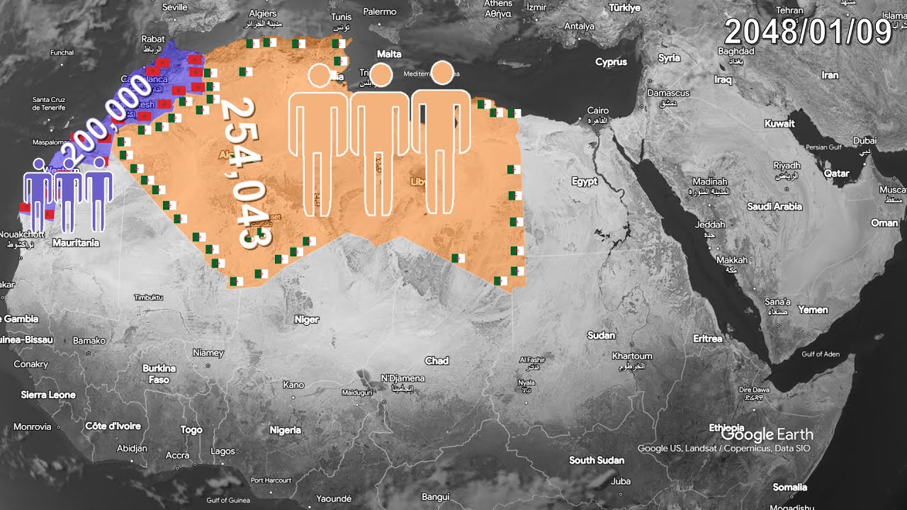 The Rise Of Algeria in 8 minutes using Google Earth - YouTube