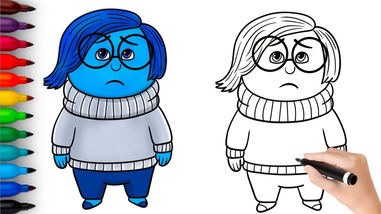 How to Draw SADNESS | Inside Out 2 | Disney Pixar | Drawing Tutorial ...