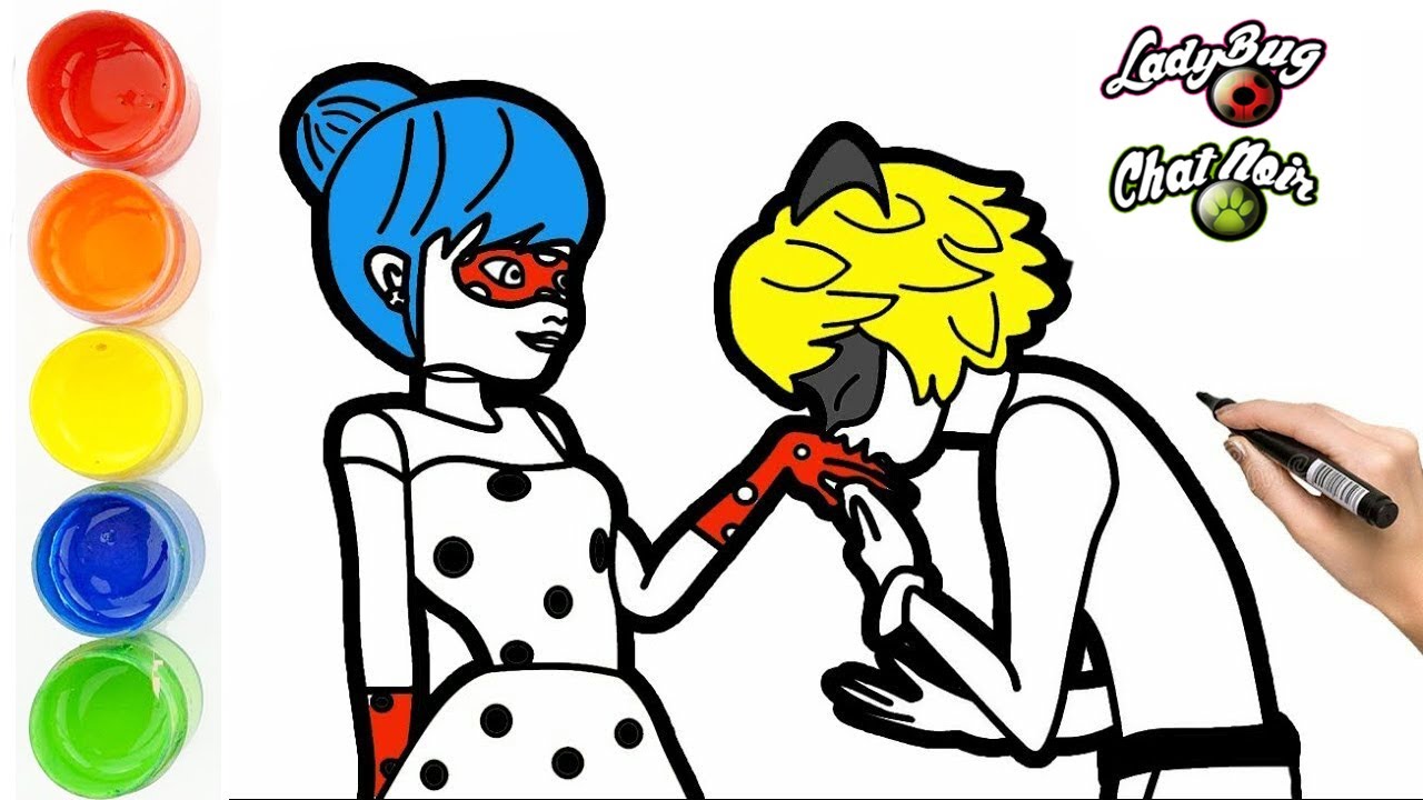 Miraculous Ladybug and Cat Noir Drawing || How to Draw Cat Noir and ...