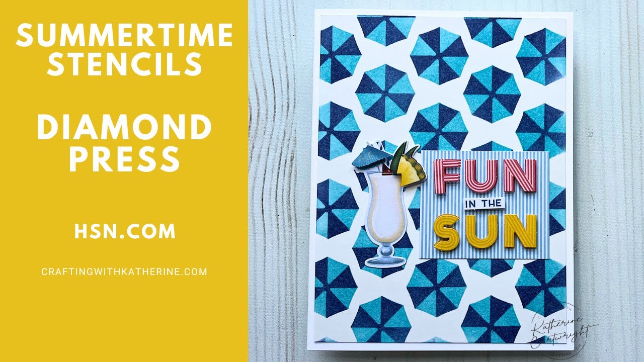 Summer Umbrella Card | Summertime Stencils Diamond Press HSN.com - YouTube