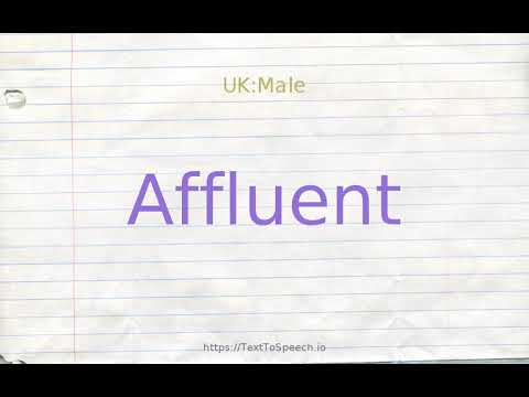 How to pronounce affluent - YouTube