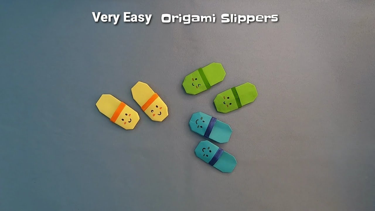 How to make a Paper Origami Slippers | Very Easy Paper Crafts - YouTube